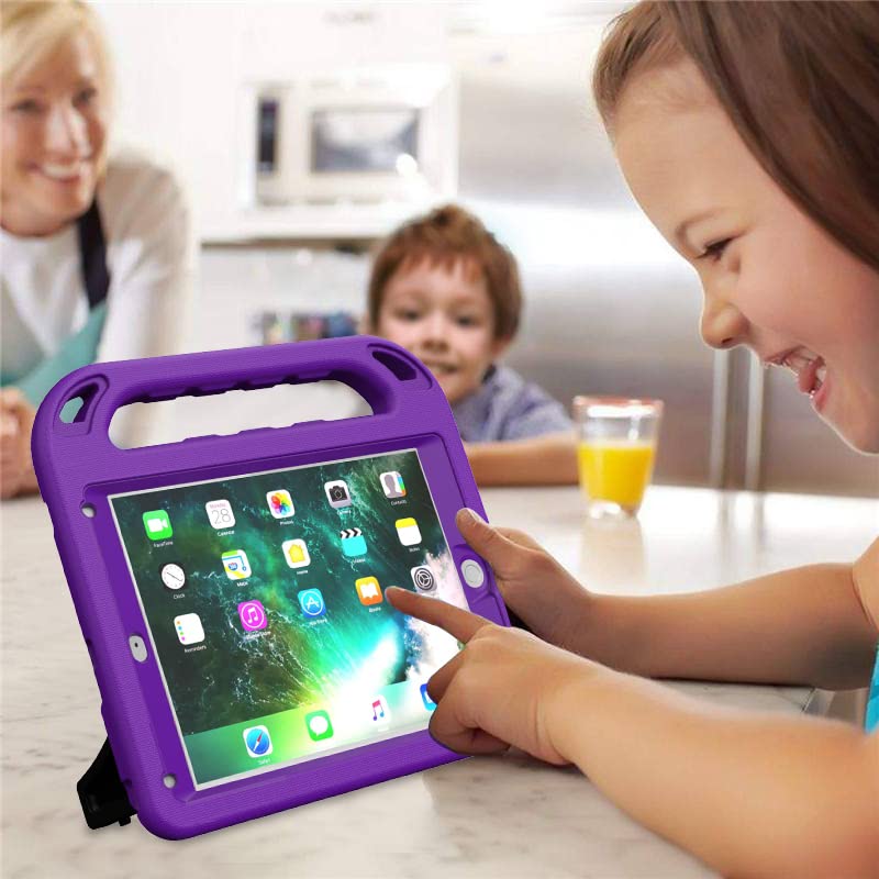 TIRIN 9.7-Inch Case, Kids Case for iPad 6th/5th Generation 2018/2017, iPad Air 1/2 & iPad Pro 9.7 Case with Built-in Screen Protector, Durable Shockproof Protective Cover with Handle Stand, Blue