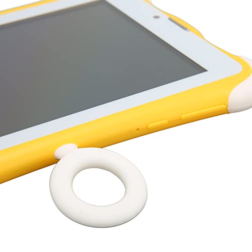 VINGVO WiFi Kids Tablet, 7 Inch Children Tablet 3GB+32GB Yellow Triple Slot MTK6582 CPU Processor for Watching Cartoons (US Plug)