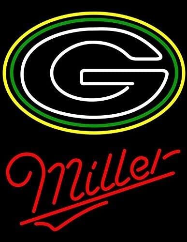 Queen Sense 10" Vivid Millers Green Bays Sports Team Packer LED Sign Light Lamp Cute Bright Neon Wall Decor STS133