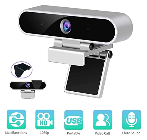 ZAUNCO Webcam Full HD 1080P Webcam Computer Webcam with Microphone USB Plug Webcam Used for Live Broadcast Video Call Conferencing Work Gaming Webcam