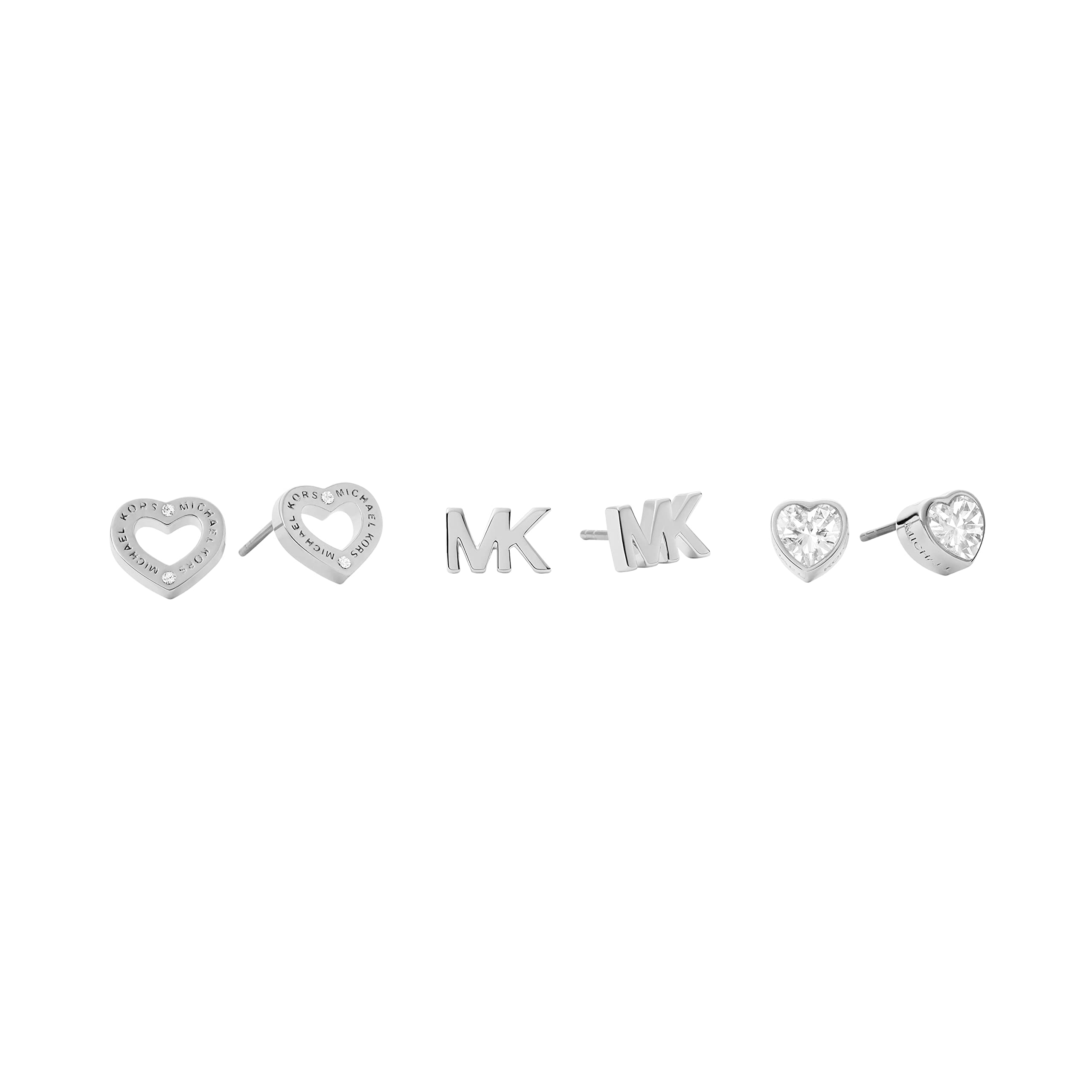 Michael Kors Women's Fashion Silver Brass Stud Earrings Set, (Model: MKJ7796040)