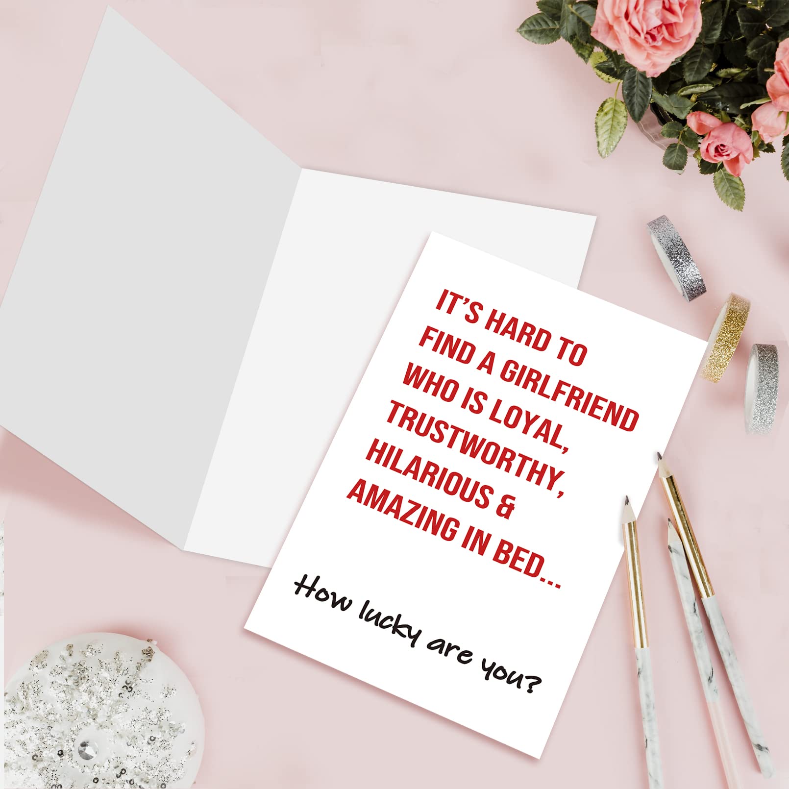 Leinessy Funny Anniversary Card for Boyfriend, Humor Valentines Day Card for BF, Hilarious Love Card for Him