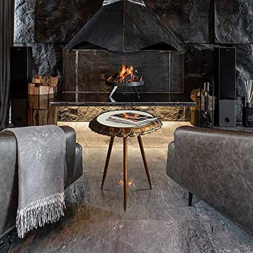 KXDTZ Side Table Living Room Leisure Small Table Small Tea Table Round Iron Metal Lace Table (Size : 40x40x62cm)