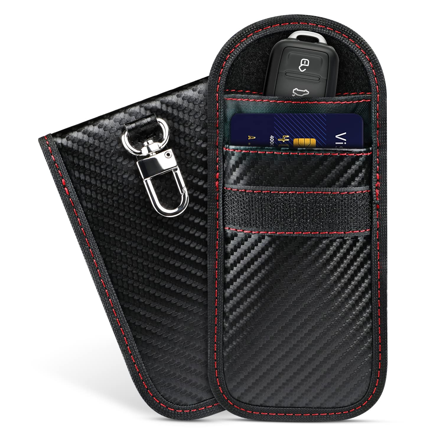Ouzorp Faraday Bag, 2 Pack Faraday Key fob Protector, Signal Blocking Faraday Bag for Key Fob