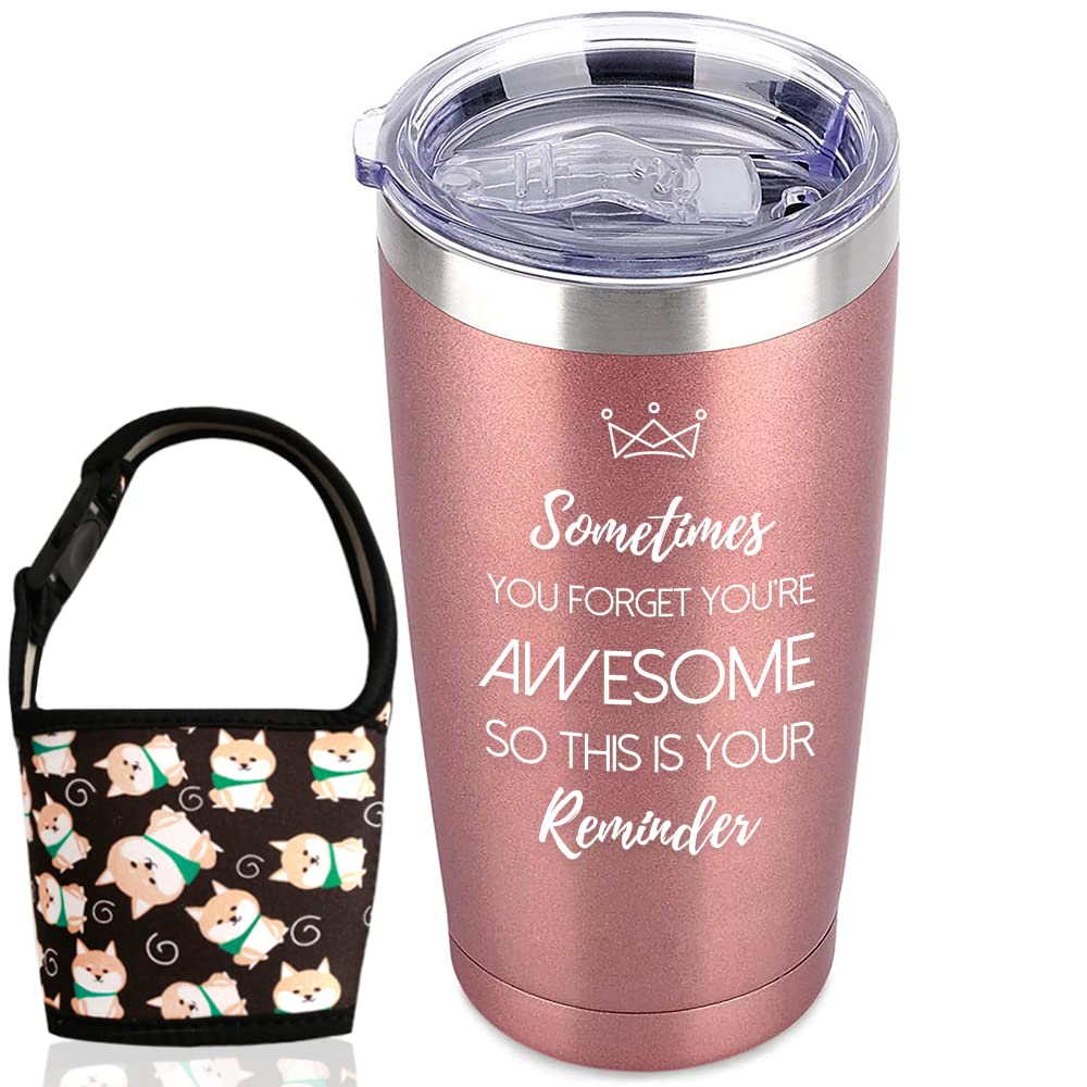 MOSAJOY Sometimes You Forget That You are Awesome - Thank You Gifts, Funny Birthday Cup Inspirational Gifts for Women, Men, Coworker, Friends Insulated 20ozTumbler