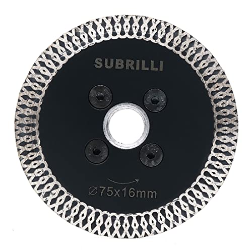 SUBRILLI 3 Inch Diamond Saw Blade Turbo Segment Carving Cutting Disc with Removable 5/8-11 Thread for Stone Granite Tiles
