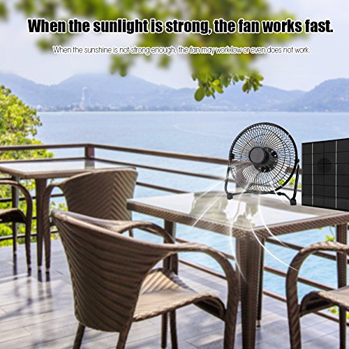 Solar Panel Powered Fan, 2.5w/5W USB Solar Powered Fan Mini Solar Ventilator, Portable Fan for Cooling Ventilation, Outdoor Home Travelling Greenhouse Pet Chicken House Car Ventilation System, 8 Inch
