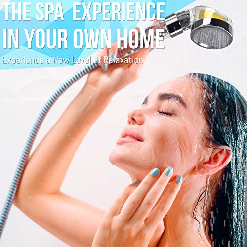 Shower Head Filter, High Output with Vitamin C Shower Head Filter for Hard Water and Chlorine Handheld Shower Head with Filter Beads Easy to Install Universal System Water Softener