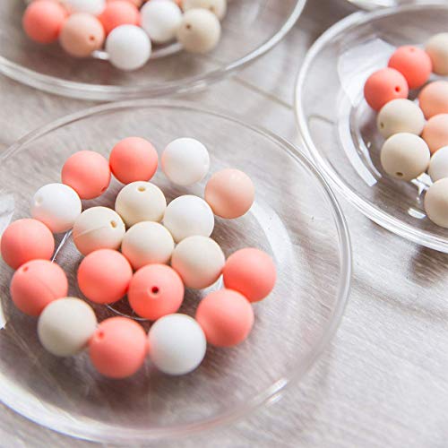 Silicone Beads Set 100pc 12mm Silicone Loose Beads DIY Necklace Bracelet Beads Set for Crafts Bracelet Jewelry Orange Round
