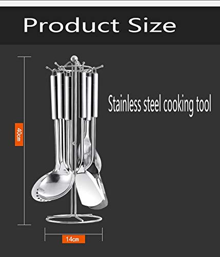 LMMDP 7Pieces Stainless Steel Kitchenware Set Cooking Spoon Shovel Spatula Soup Colander Home Kitchen Utensils Tools Gifts Kitchen