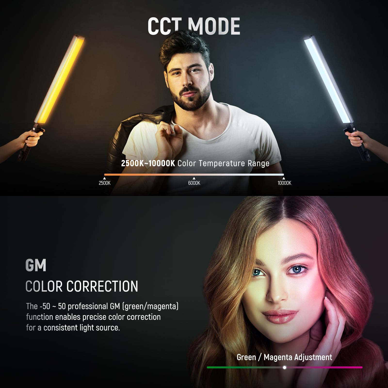 NEEWER Upgraded Interactive RGB LED Video Light Stick with Stand Kit, 2 Pack BH-30S Photography Lighting Wand with RGBWW Hue Mixer/2.4G APP Control/2500K-10000K/CRI&TLCI97+/18 Effects/31Wh Battery