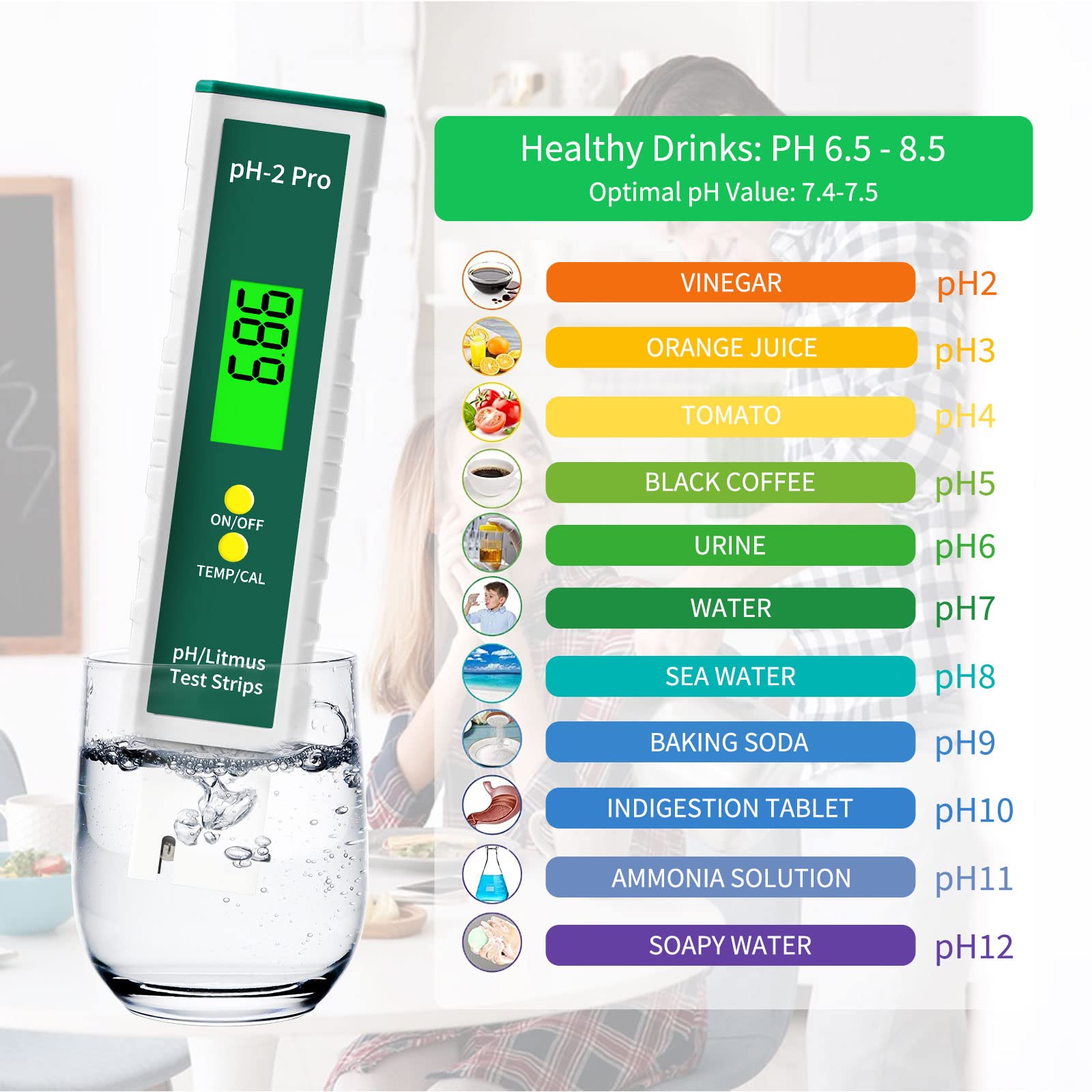 Yewhick Digital pH and TDS Meter Combo, High Accuracy 0.01 Water Quality Tester and 3-in-1 TDS and EC Meter, PPM and µS Meter for Water, Practical Water Testing Kit