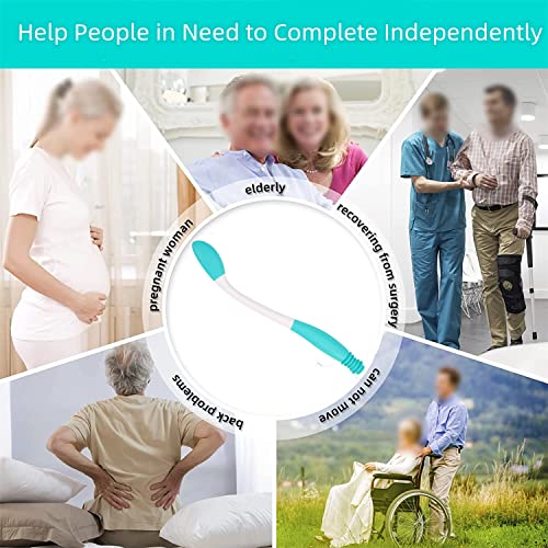 Toilet Paper Aid Wiper Toilet Tissue Aids Tool 15" Long Handle Reach Comfort Bottom Wiper Self Assist Wiping Toilet Aid Self Wipe Helper Assist Holder for Pregnant Elderly Disabled Limited Mobility