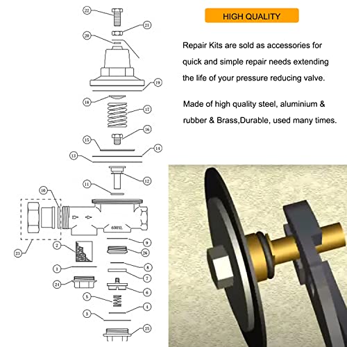 sevencow RK1-600XL Repair Kits compatible with zurn 1" Model 600XL Pressure Reducing Valves
