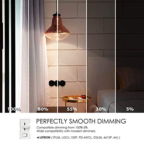 LVWIT E12 Candelabra LED Light Bulbs Dimmable 60 Watt Equivalent, Decorative G45 LED Globe Bulbs, 500 Lumens, Warm White 2700K, Filament Clear Glass, Pack of 6