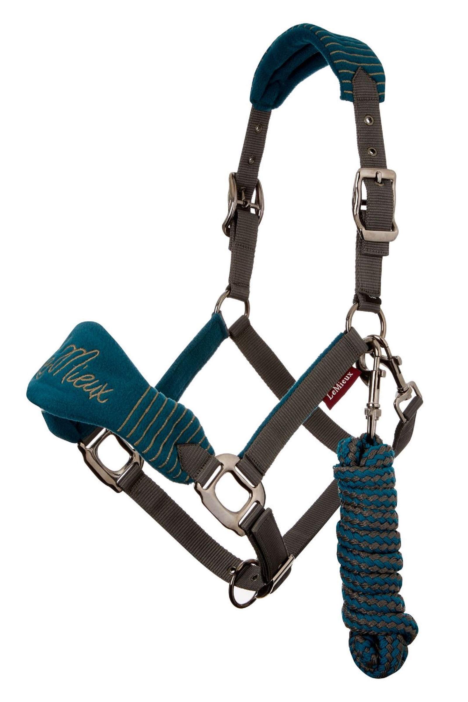 LeMieux Vogue Fleece Headcollar - Halter & Leadrope (Black - Full)