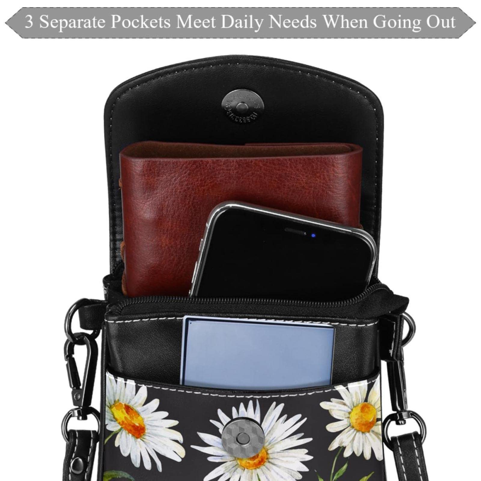 Small Crossbody Cell Phone Purse for Women,daisy,Cellphone Bags Handbags Shoulder Bag Purse
