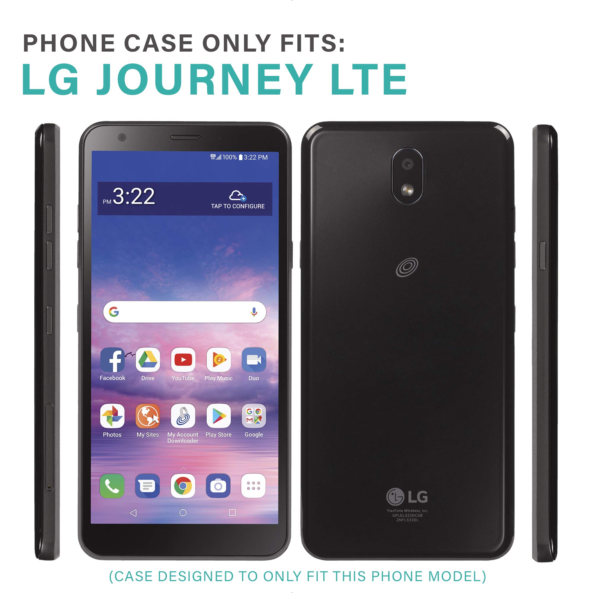 MAXVITAVELA Phone Case for [LG Journey LTE (L322DL)], [Loop Series][Red] Full Rotating Metal Ring Cover with