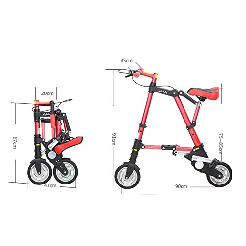 QYTECddzxc Adult Electric Bicycles Easy Carrying Folding Bicycle (Color : Rojo)