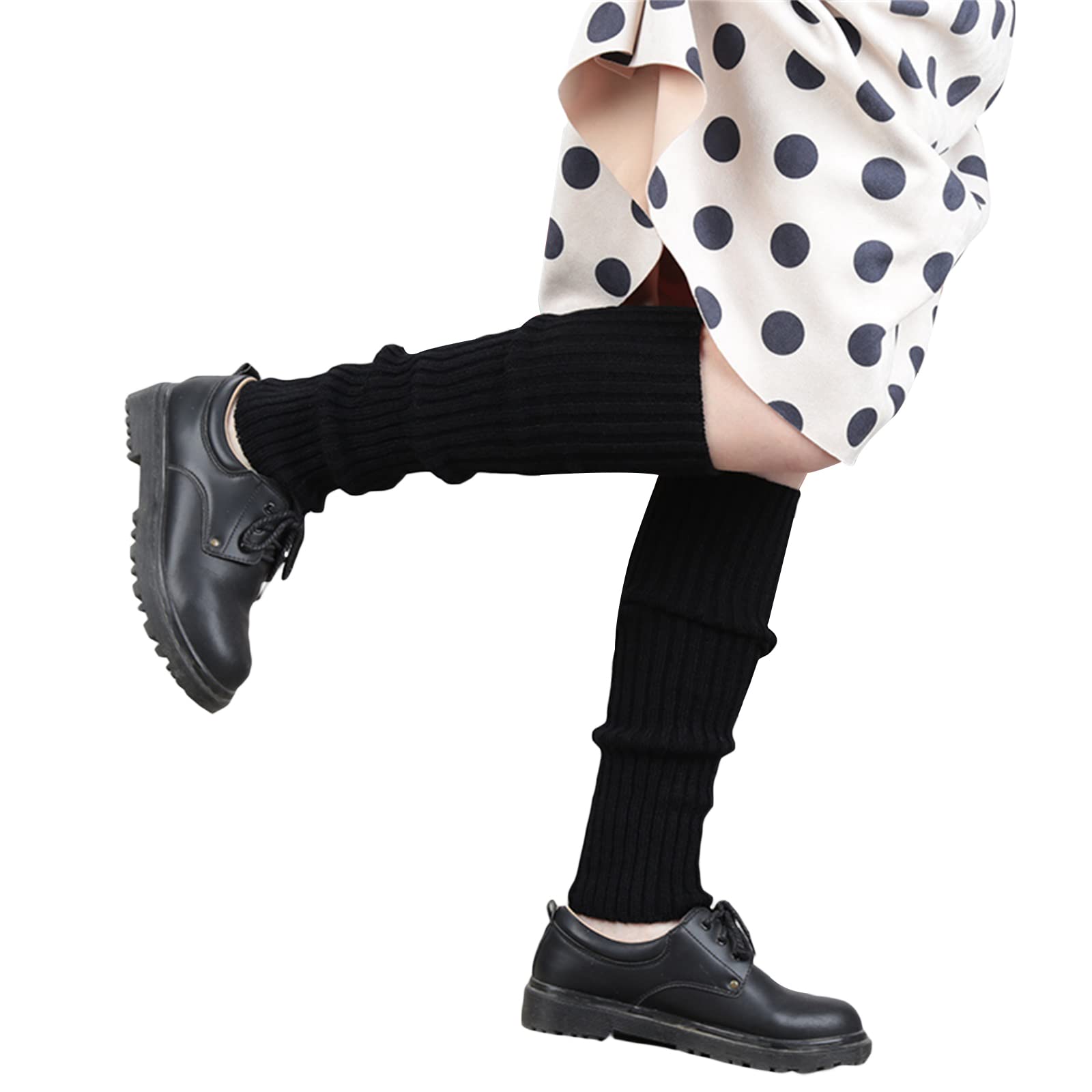 pengnight Womens Cable Knit Long Socks Leg Warmers Japanese Harajuku Kawaii Boot Socks (Black #1, One Size)