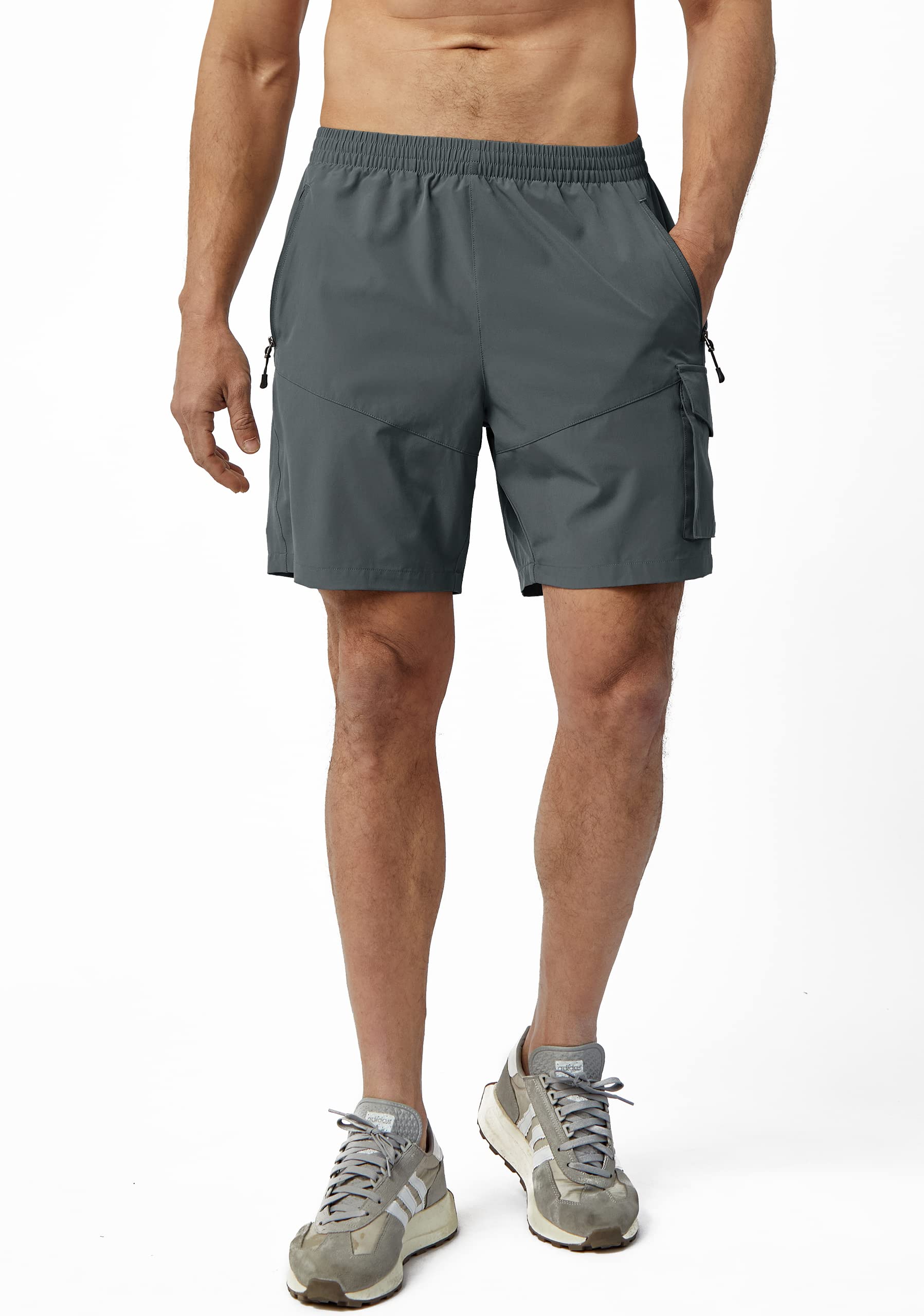 Nomolen Men's Hiking Cargo Shorts Lightweight Quick Dry Athletic Shorts with Multi Pocket for Workout Golf Camping Casual