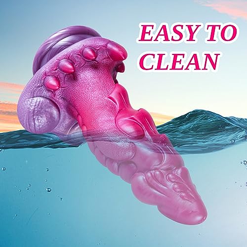 Large Realistic Dragon Dildo - 9.2 Inch Big Dildo, Soft Liquid Silicone Material, Textured, G-spot Stimulator, Wide Anal Dildo, Strong Suction Cup, Hands Free Play, Suitable for Women, Men and Couples