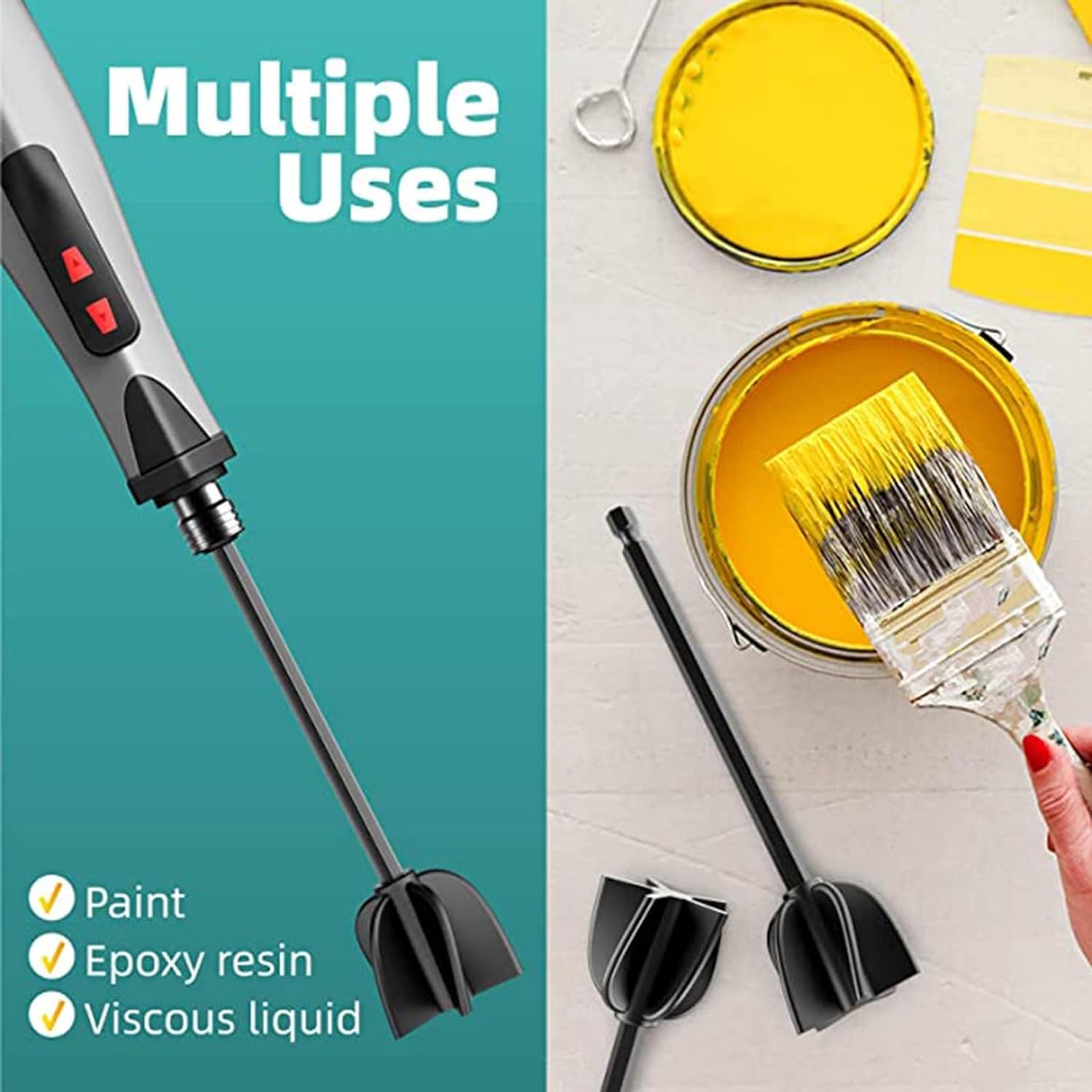 White Helix Paint Mixer Drill Attachment Epoxy Mixer Paddle Mixer for Plaster Mixer Used with Drill to Mix Plaster, Cement, Jointing, Render Whisk, Paint Whisk Compound Mixer