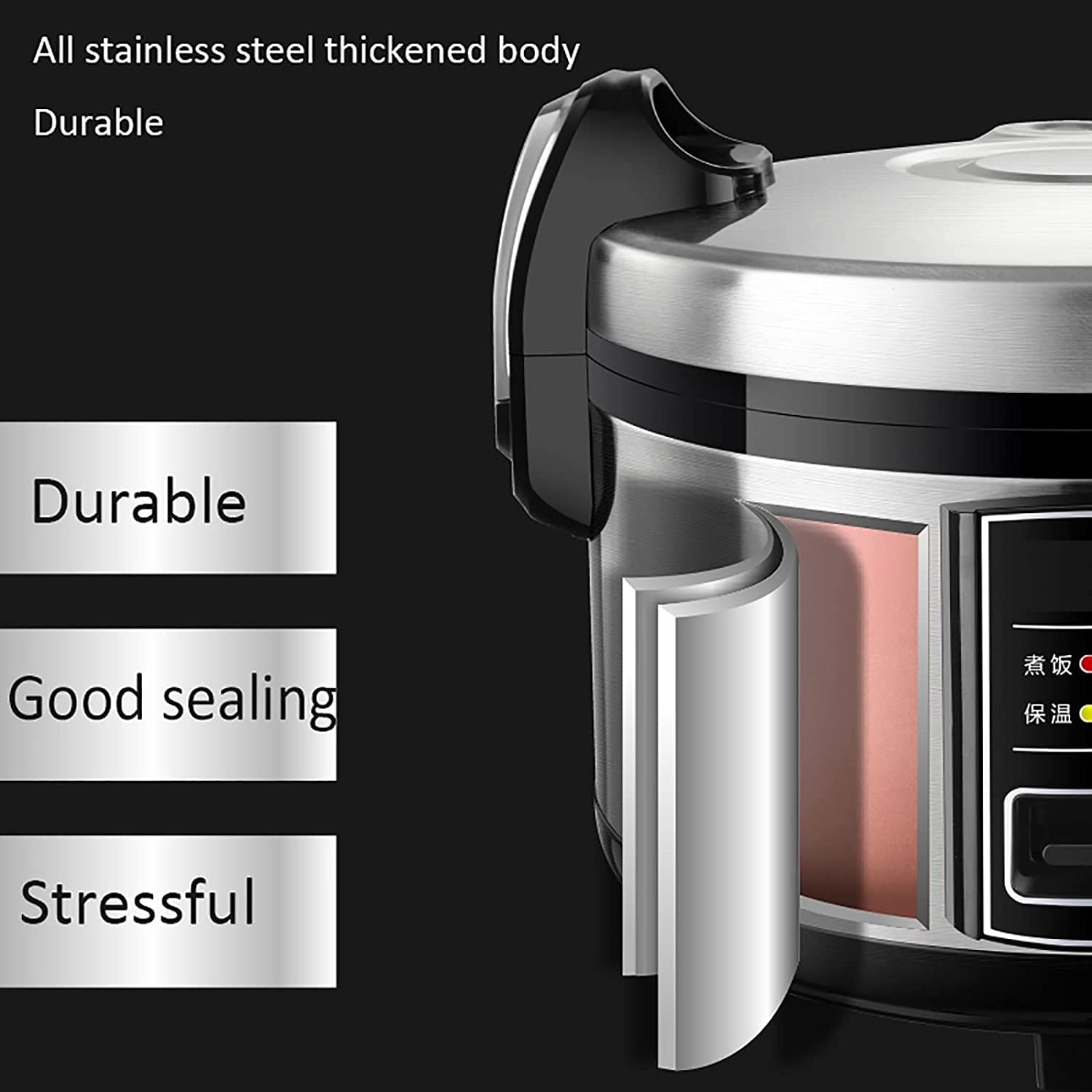 Large Rice Cooker Commercial Rice Cooker/Slow Cooker, Thicken Non-Stick Inner Pot,for Hotels,Restaurants, Canteens, Schools (20L) ()
