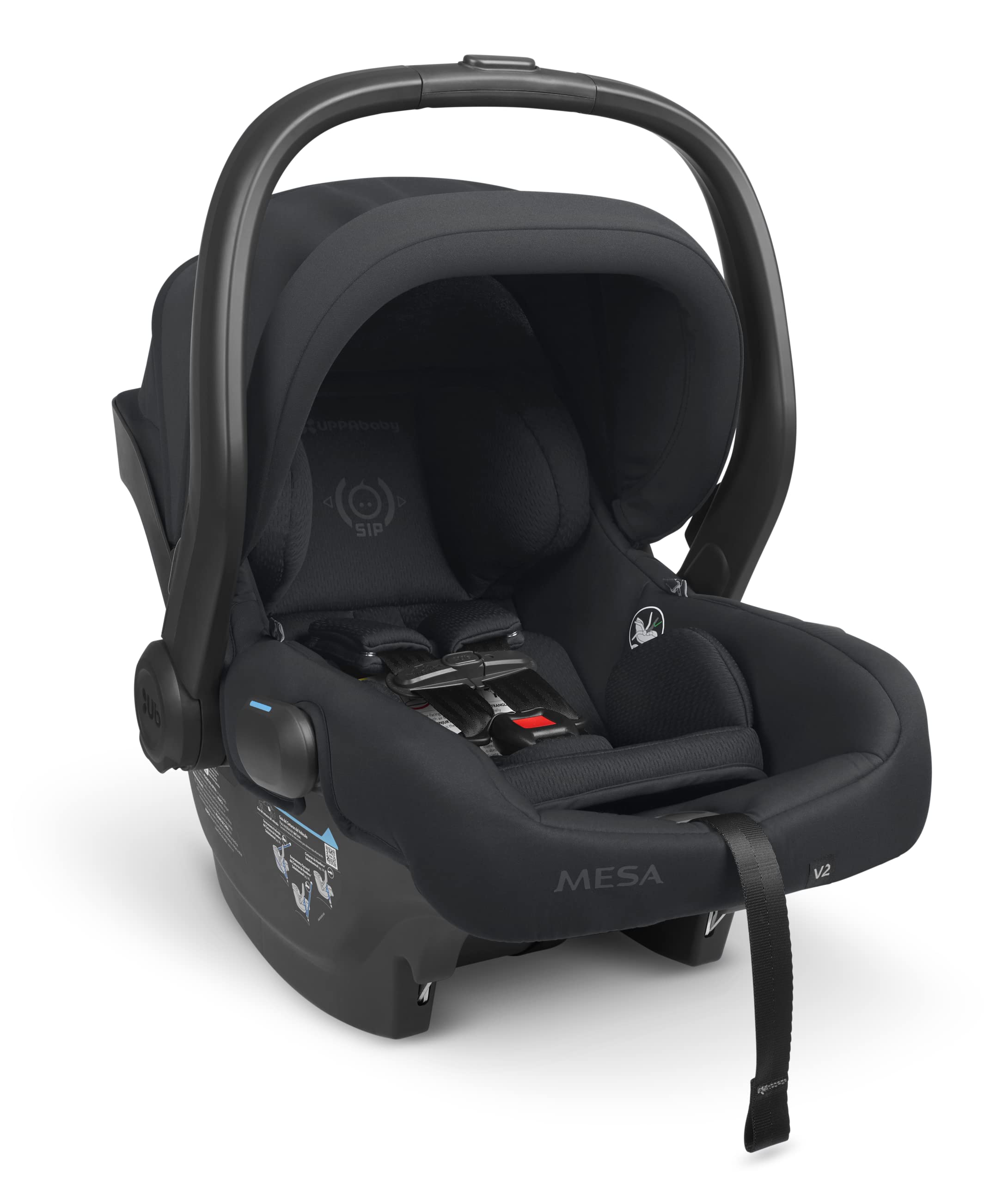 Vista V2 Stroller - Jake (Black/Carbon/Black Leather) + MESA V2 Infant Car Seat - Jake (Charcoal)