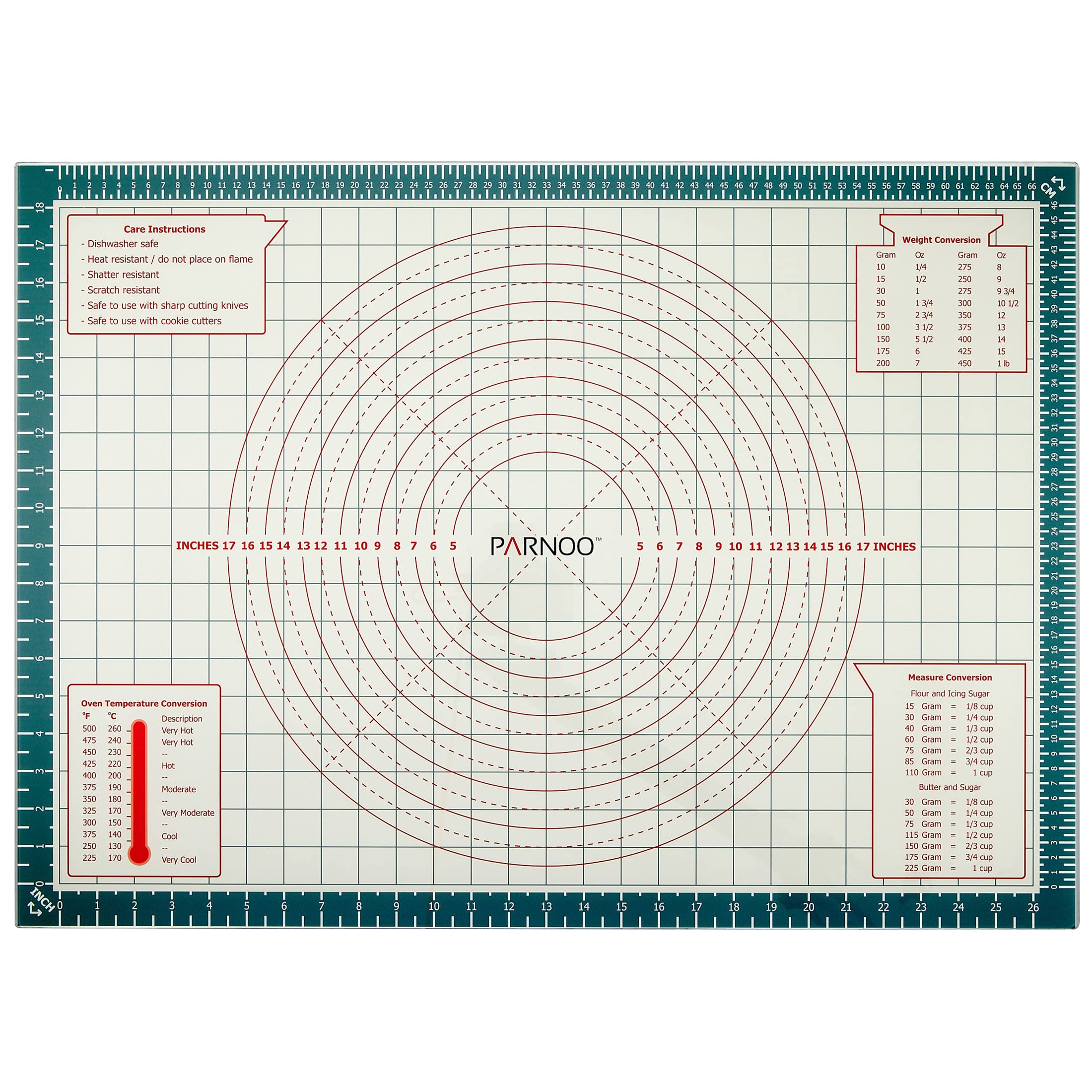 Tempered Glass Baking Board/Cutting Board with Measurements Of 26" x 18" Inch, Non-Stick Dough Rolling Board ( Board size 28.5" X 20.5" )