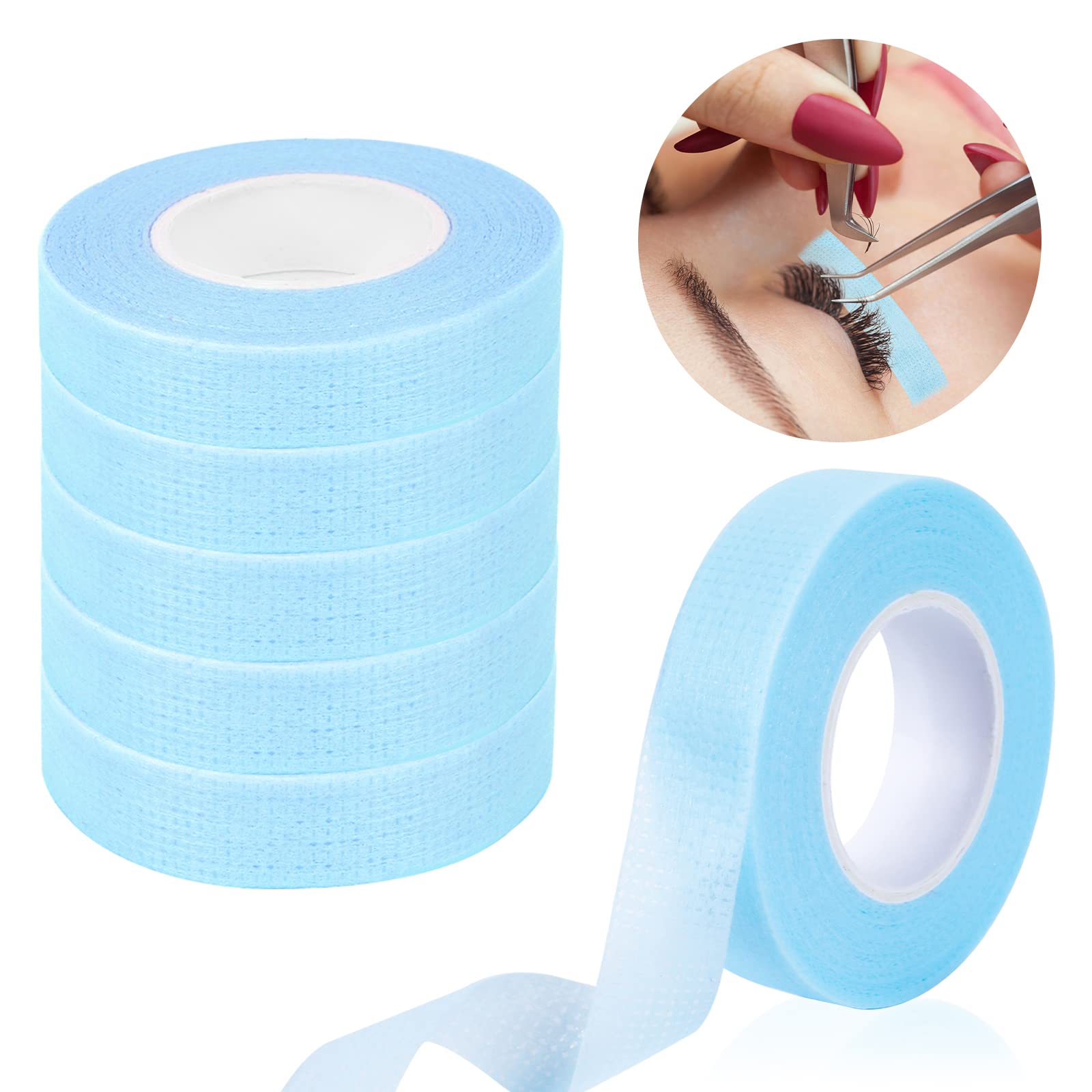 WLLHYF 6 Rolls Eyelashes Extension Tape, Breathable Medical Microporous Tape Sensitive Skin Tape Adhesive Fabric Lash Tape for Professional Individual Makeup Eye Lashes Tools