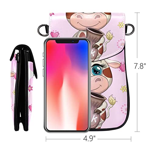 Small Crossbody Bag Cow And Milk Cell Phone Purse Wallet