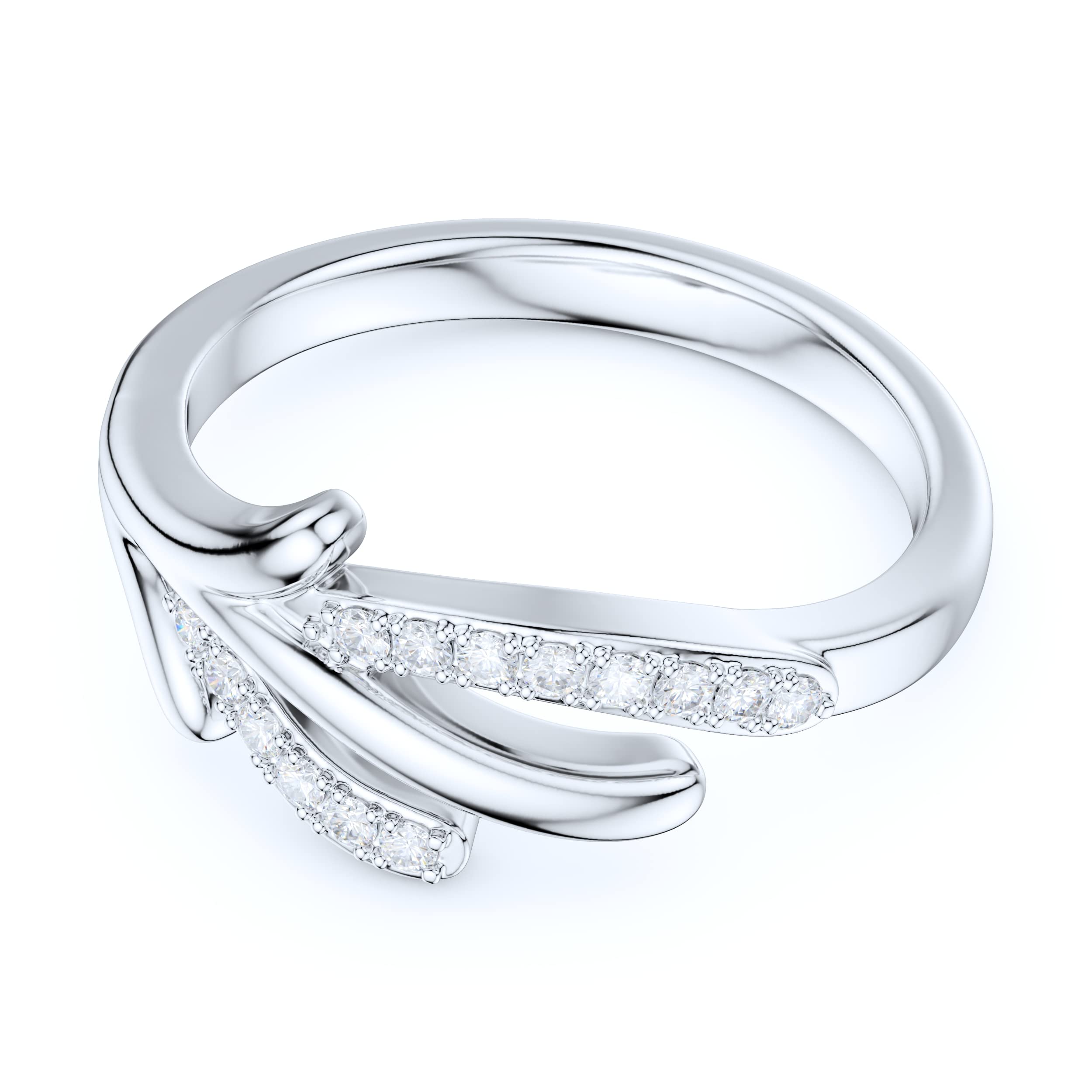 PRSTANI Sterling Silver Simulated Round Brilliant Cut Diamond Deer Reindeer Antler Style Promise Ring For Women (7)