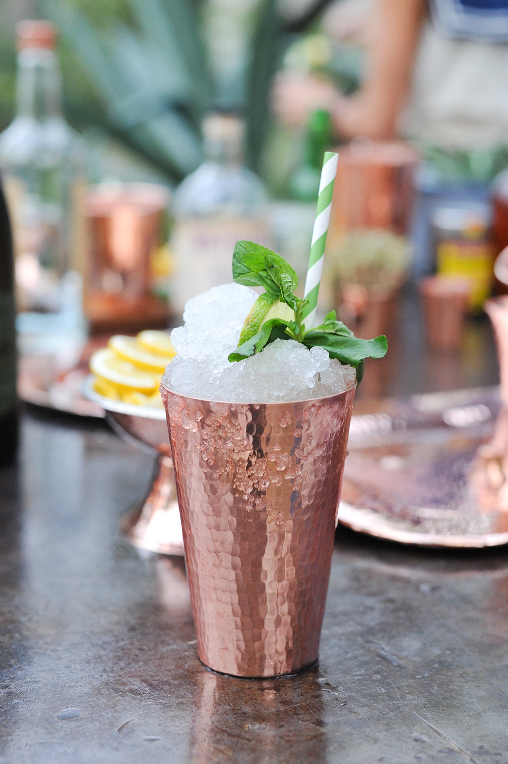Sertodo Copper Boston Maraka Cocktail Shaker Set, Hand Hammered 100% Pure Copper, 18 oz Cup, 30 oz Cup