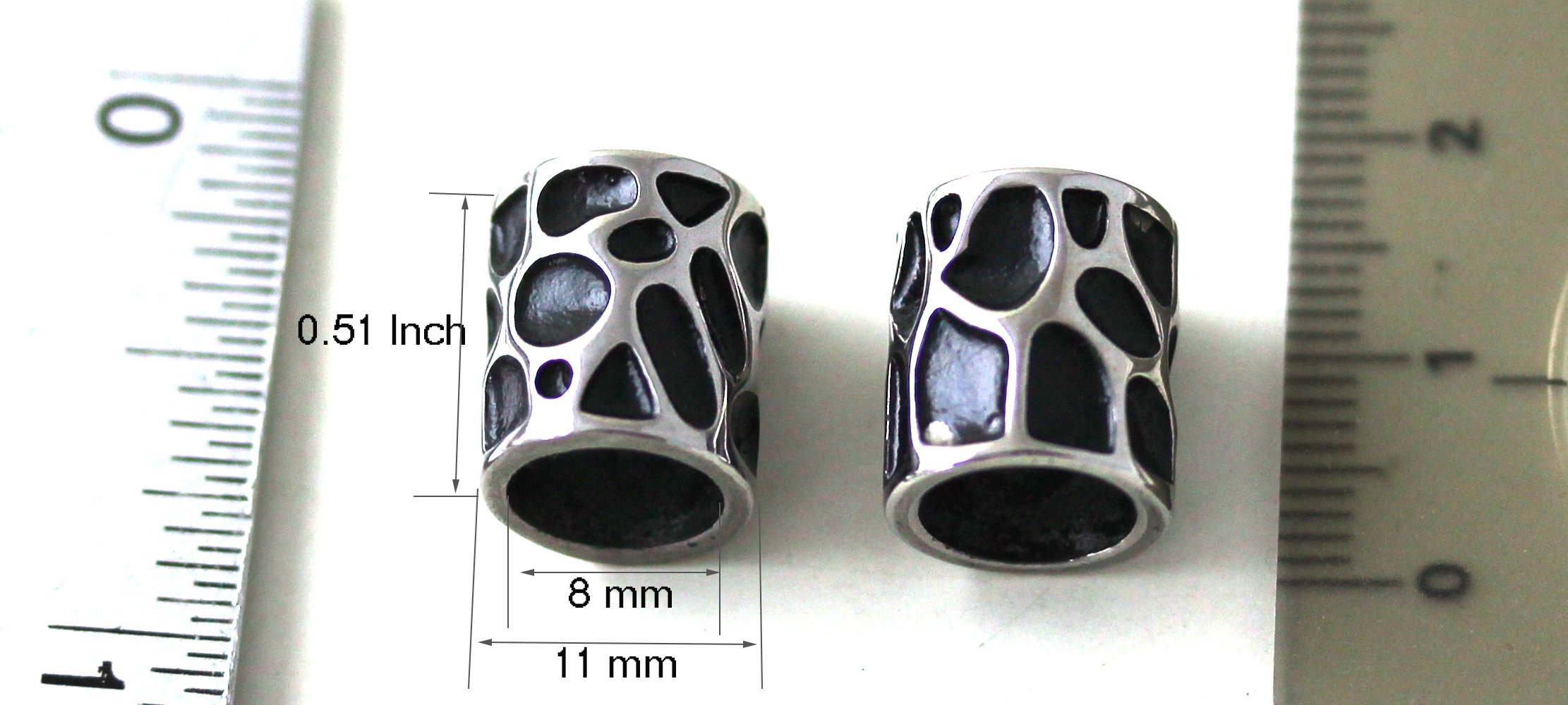 LynnAround Stainless Steel Viking Beard Beads Rings, Dwarven Dreadlock Pirate Medieval Hair Beads, Pagan Jewelry
