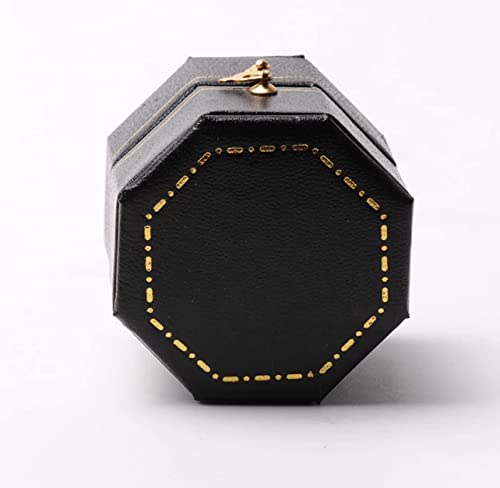 Vintage Jewelry Ring Box Antique European Style for Gift Engagement Wedding Proposal Travel PU Leather Classic Love