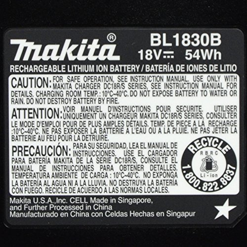 Makita DC18RC 7.2-18V Lithium Ion Battery Charger & (2) BL1830B 18V 3.0Ah Batteries