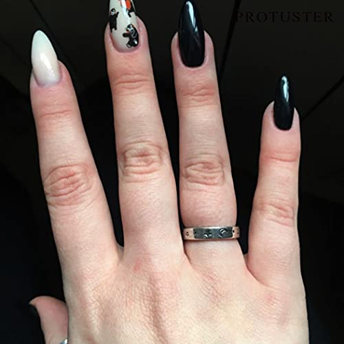 PROTUSTER Silver Knuckle Ring Star Moon Finger Rings Vintage Stackable Fashion Party Finger Ring Jewelry Accessory for Women and Girls