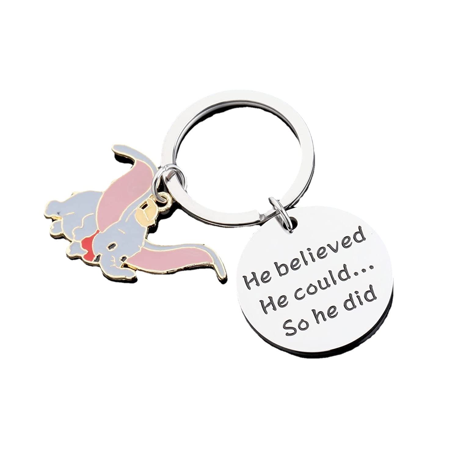 LuoHao Animal Elephat Domb Keychains Gifts for Men Women Child