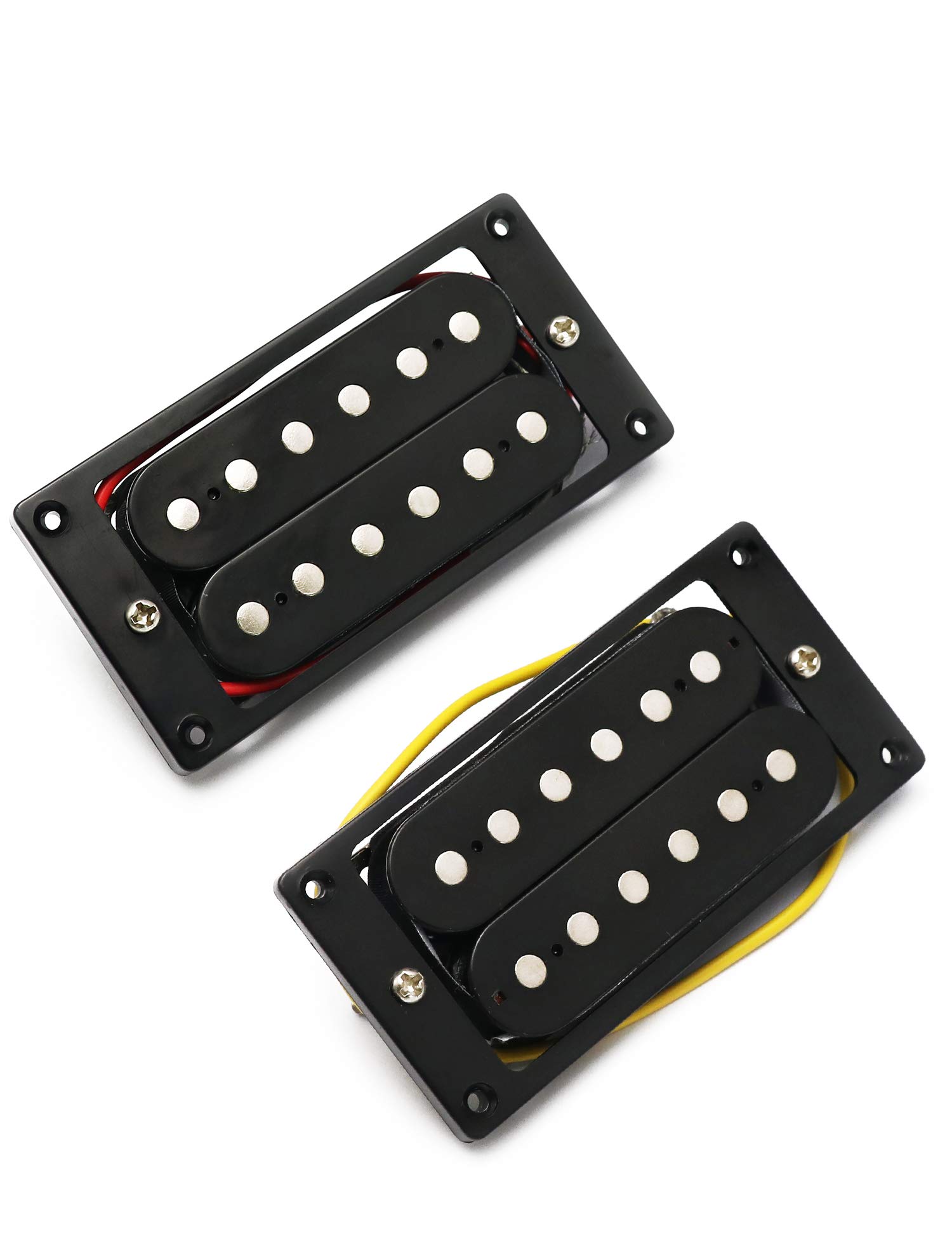 Metallor Electric Guitar Humbucker Pickup Double Coil Ceramic Magnet Pickup Guitar Parts Replacement Neck and Bridge Set of 2Pcs Black.