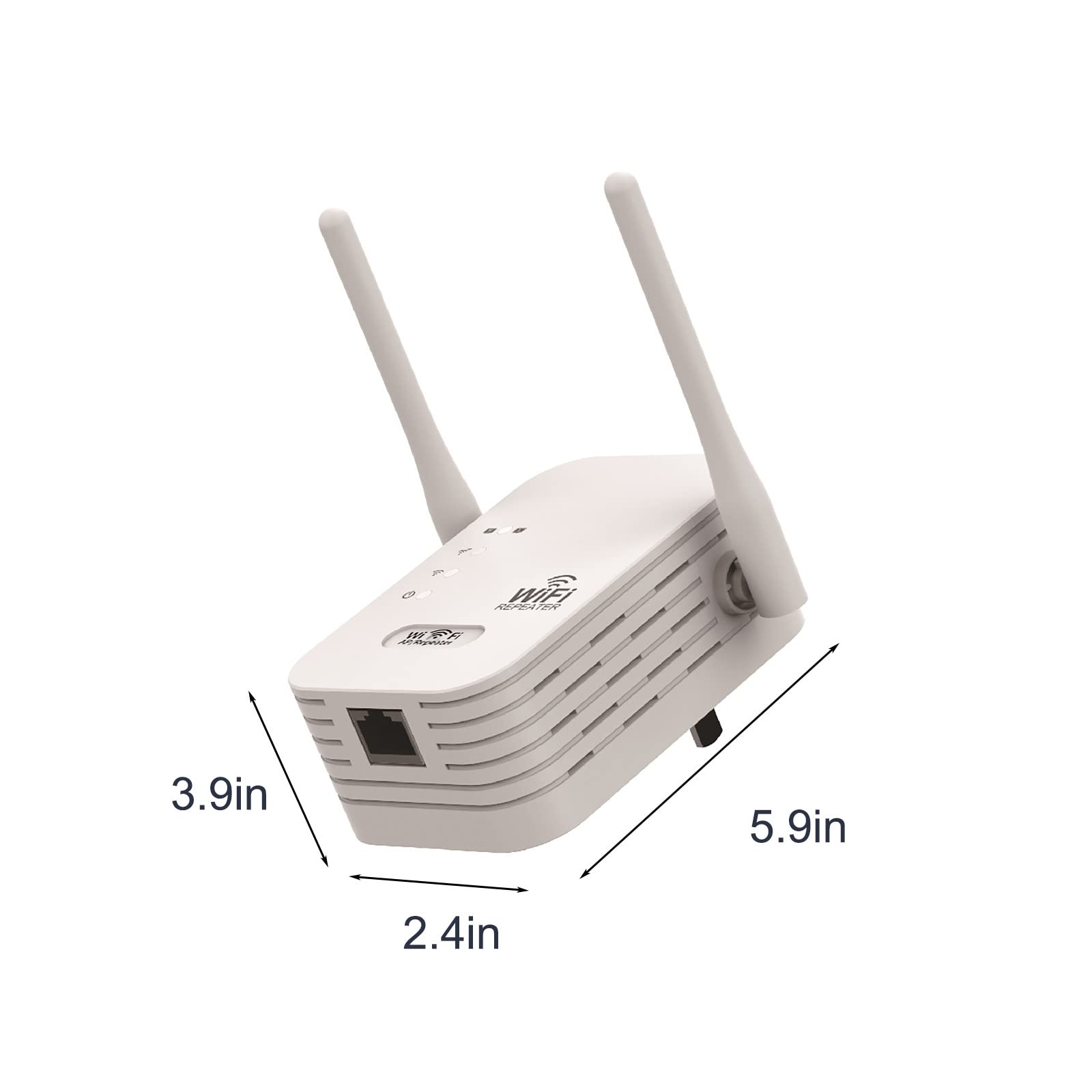WiFi Extender Signal Booster, Wireless Internet Repeater, WPS One Key Encryption, Long Range Amplifier with Ethernet Port, Access Point,Support Wpa2, WPA and Wep9 (128/64)