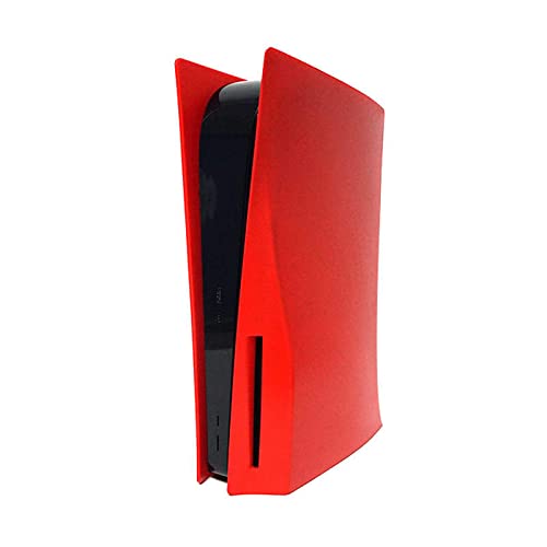 PS5 Face Plates Dust Cover Console Skins Shell Panels for Disc Edition, Playstation 5 Accessories Faceplate Protective Shell Replacement Plate Dustproof Anti-Scratch (Red)