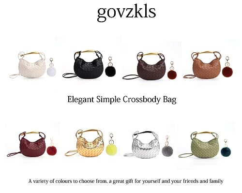 Woven Leather Hobe Dumpling Bag Dinner Handbag For Women Purse Hobo Bag Knotted Woven Summer Clutch Bag(Beige)