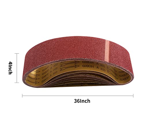 Sanding Belts 10 Pack 4×36 Inch Aluminum Oxide Sanding Belt for Belt Sander 2 Each of 80 120 150 240 400 Grits Belt Sander Paper