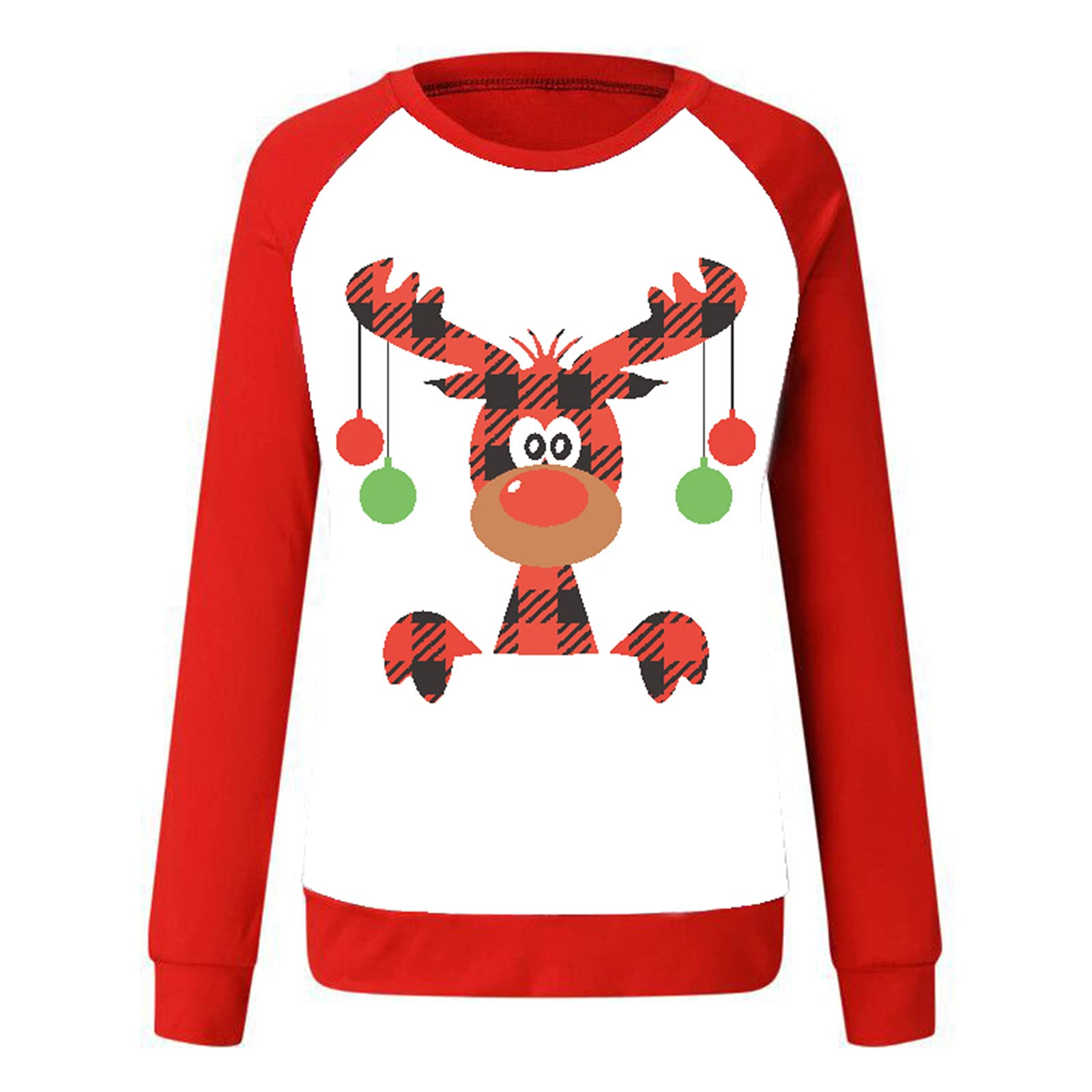 Women Long Sleeve Shirt Christmas Print Pullover Oversized Long Sleeve Tees Lightweight T Shirt Hoodies Christmas Tops
