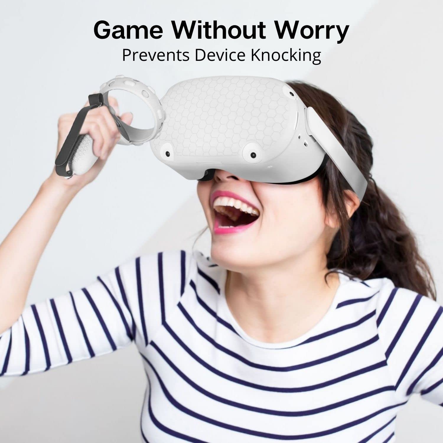 TNP VR Cover for Oculus Quest 2 Cover - Transparent Silicone VR Cover for Oculus Quest 2 Protective Cover - Anti Scratch Dust Bump Oculus Protective Cover