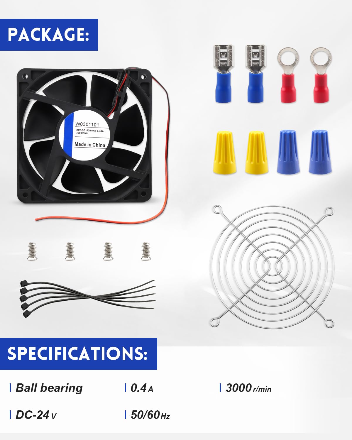 W0301112 W0301101 Fan Motor Evaporator Fit for ATOSA Undercounter Refrigerator MGF8401 MGF8401GR MGF8402,Metal Frame Housing