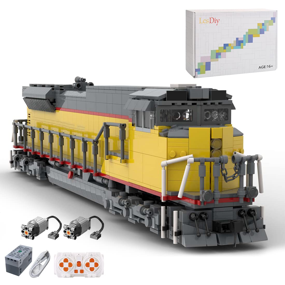 Topoo Big Train Sets RC Steam Locomotive Train Building Kit Express Toy Sets MOC-125311 Model Compatible with Lego Technic City Train - 2262 Pieces