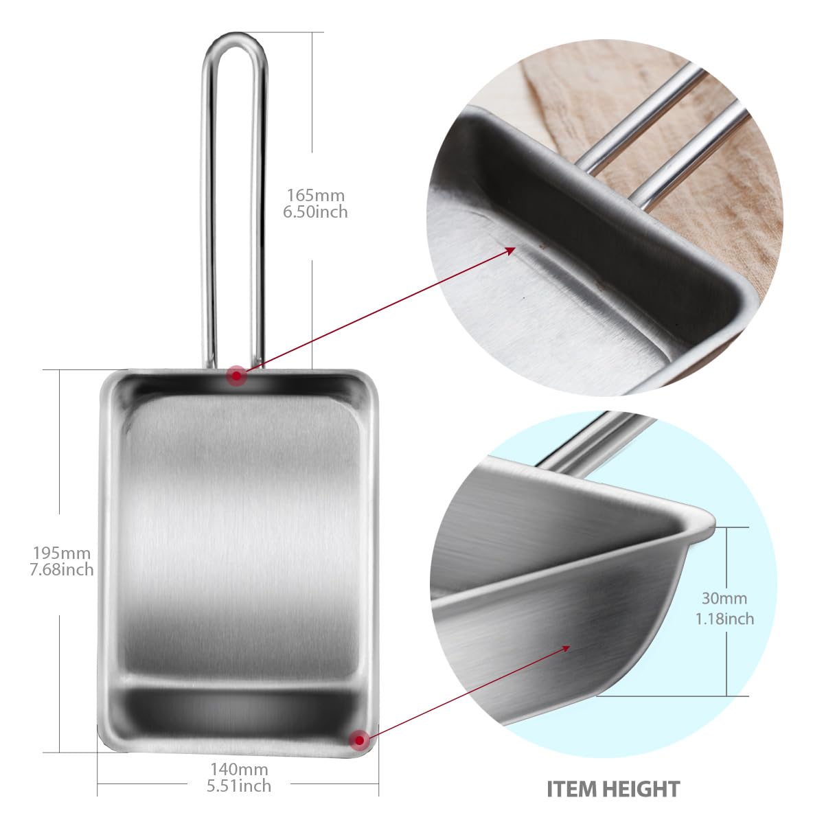 WAGENSTEIGER Stainless Steel Fry Pan, 3-Ply Reinforced Body, Rectangular Omelet Pan, Oven & Dishwasher Safe, Induction Compatible, Portable Camping Cookware, Mini or Small Size (14.2Lx5.5WX1.3H inch)