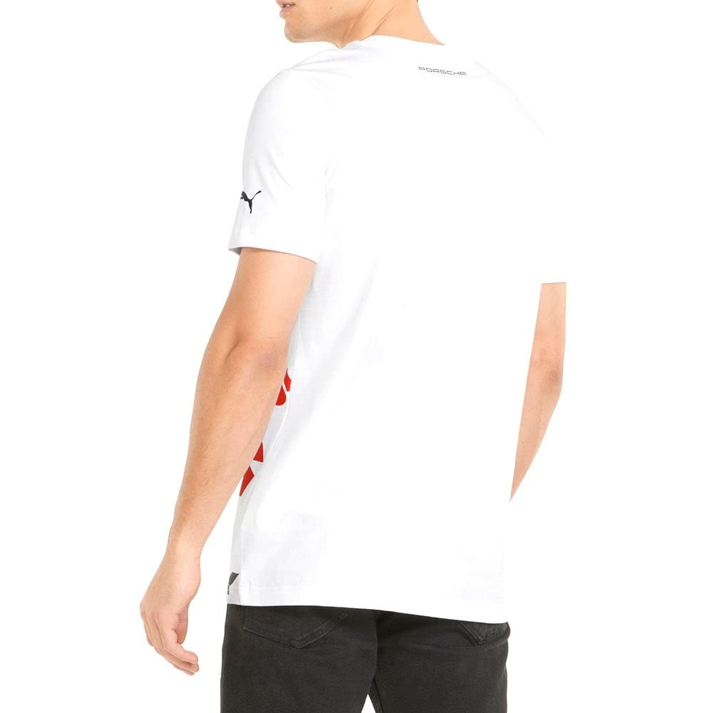 PUMA Mens Porsche Legacy Statement Graphic Crew Neck T-Shirt Casual - White - Size L